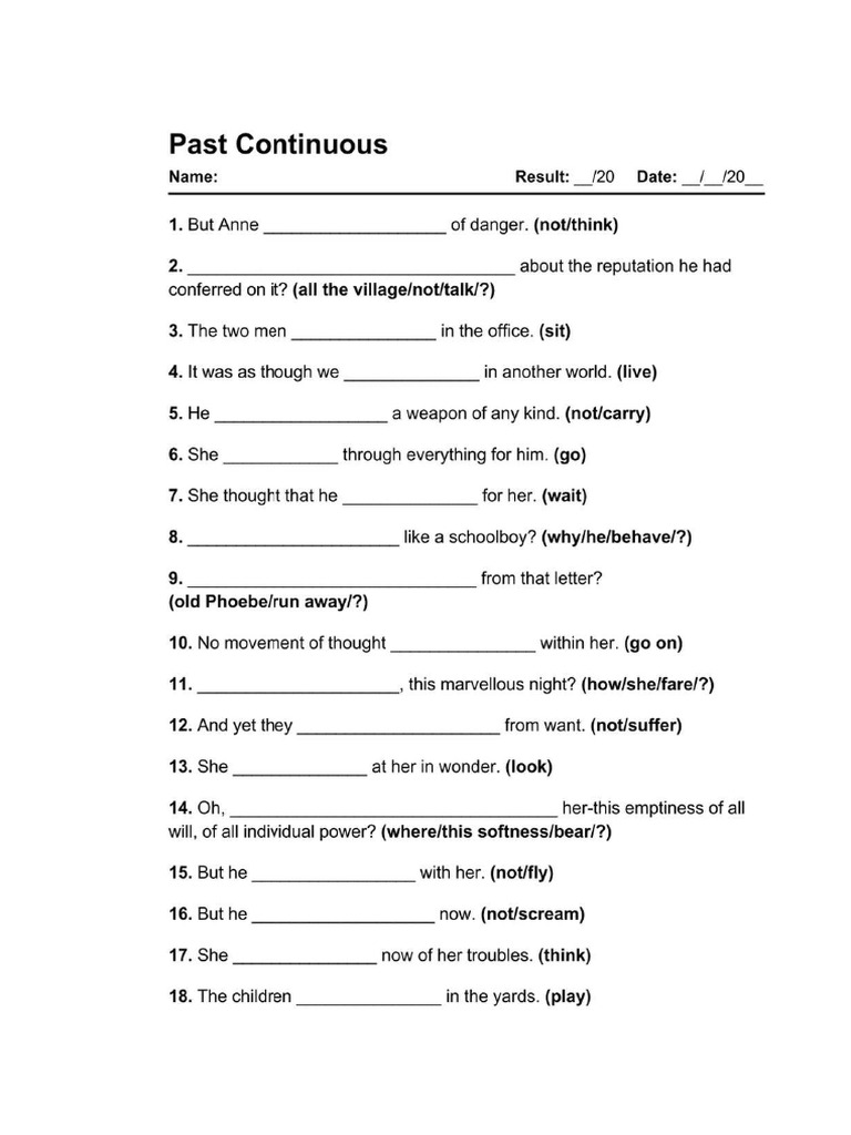 Past Continuos | PDF