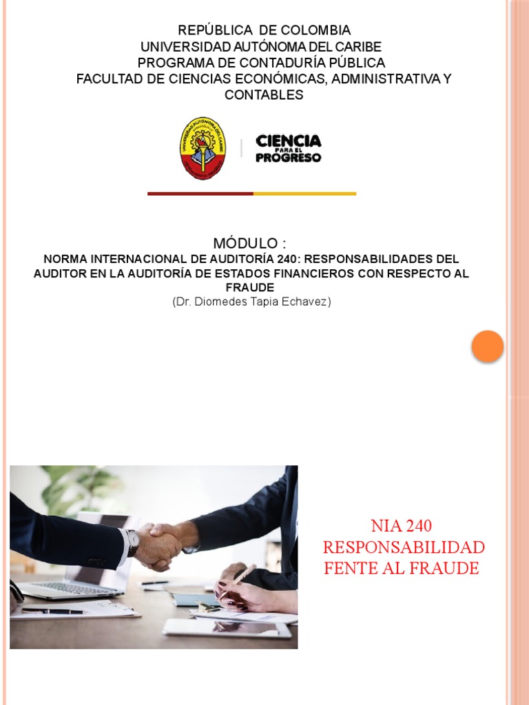 Guia 7 Nia 240 Responsabilidad Frente Al Fraude | PDF | Contralor ...