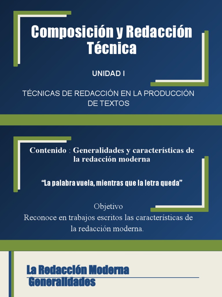 Generalidades y Características Redacción Moderna | PDF