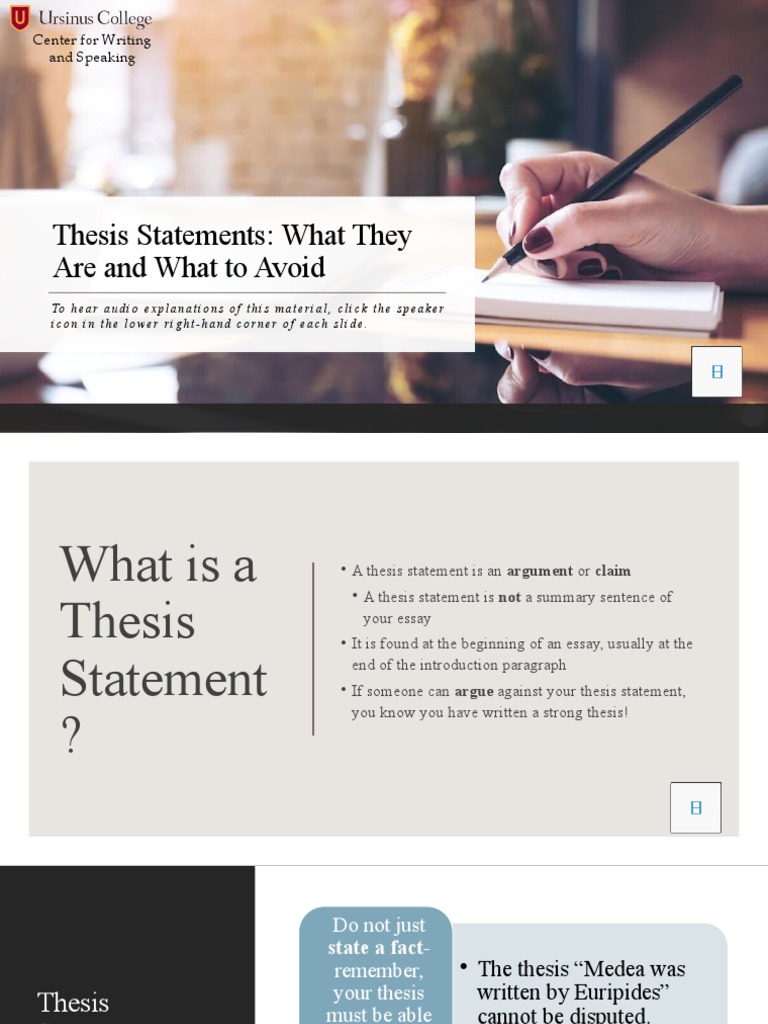Thesis Statements and What To Avoid Revision | PDF