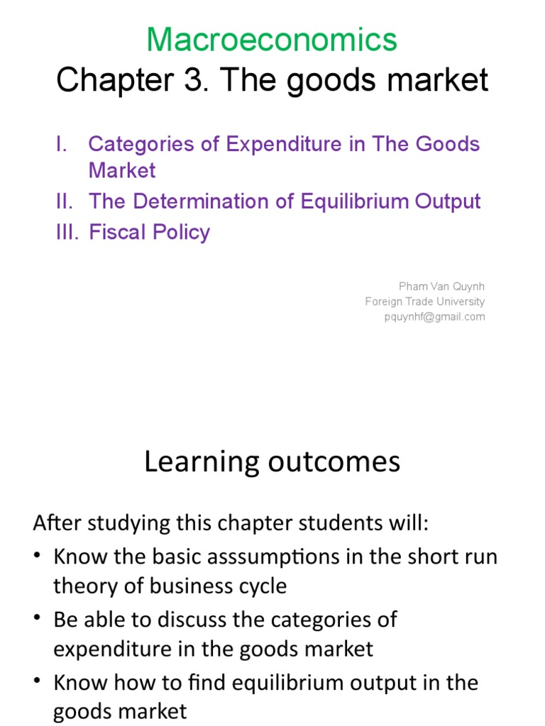 MacroC3 The Goods Market | PDF | Cost Of Living | Output (Economics)