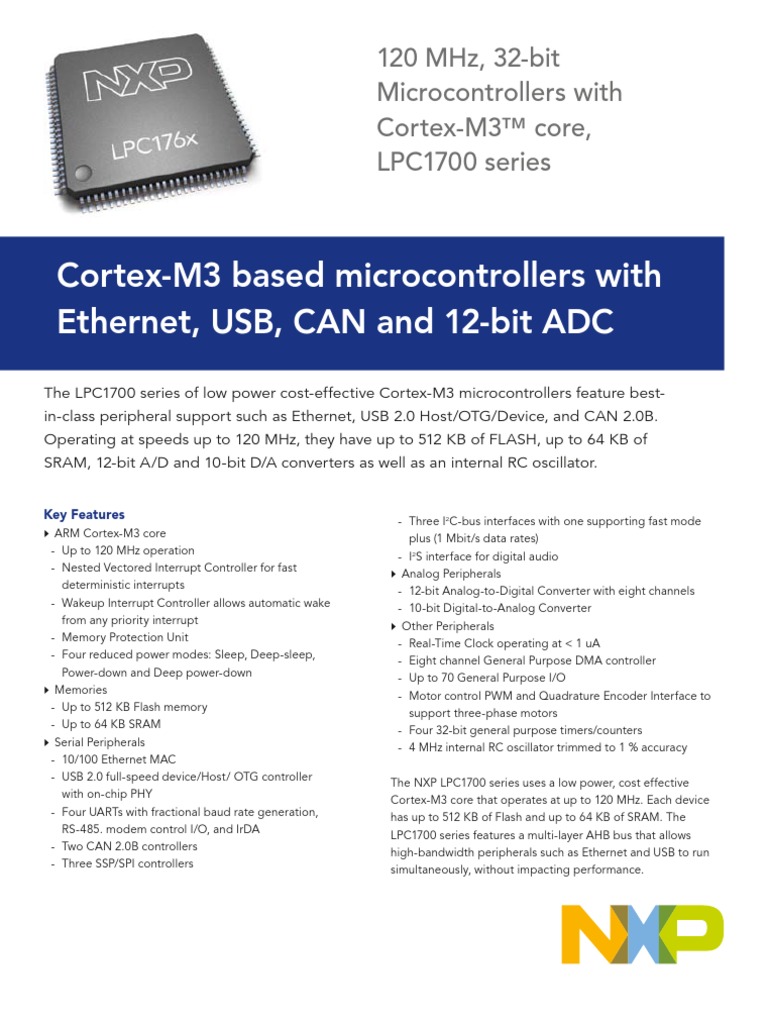 Cortex-M3 Based Microcontrollers With Ethernet, USB, CAN and 12-Bit ADC ...