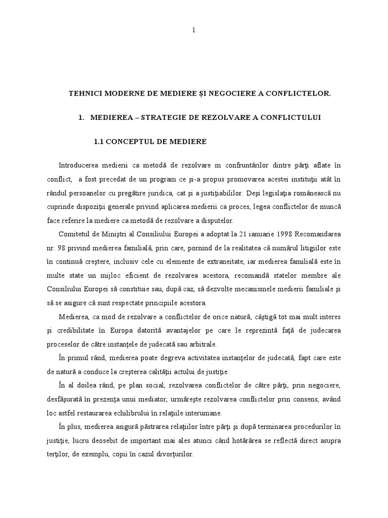 Mediere Negociere | PDF