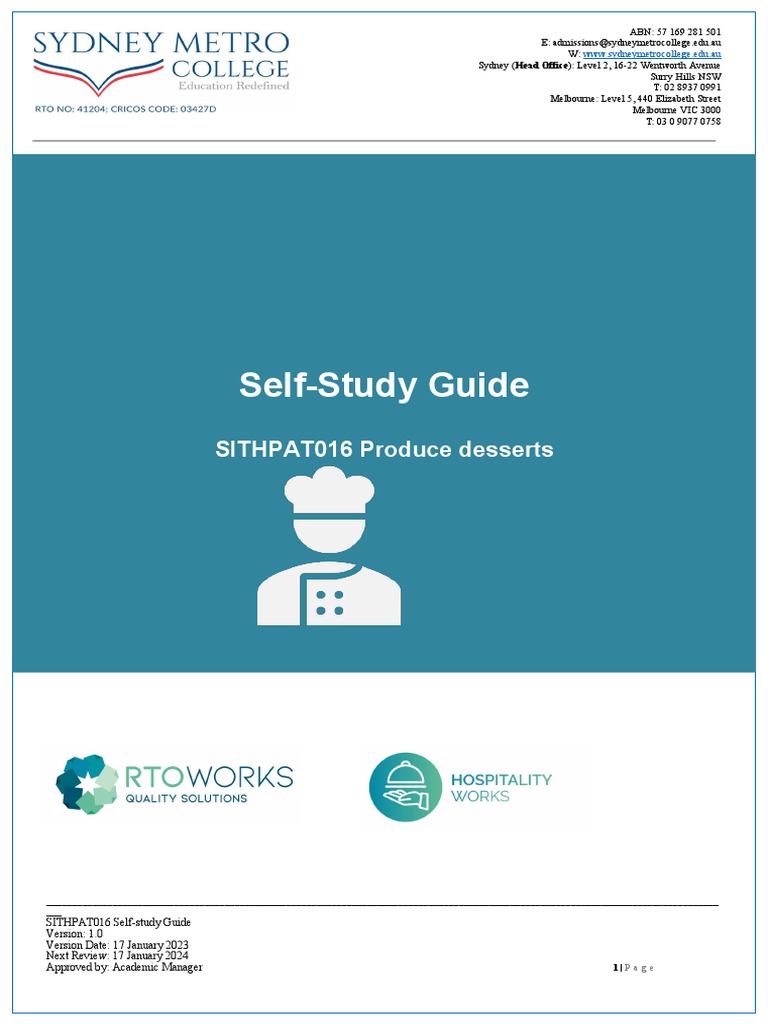 SITHPAT016 Self-Study Guide | PDF