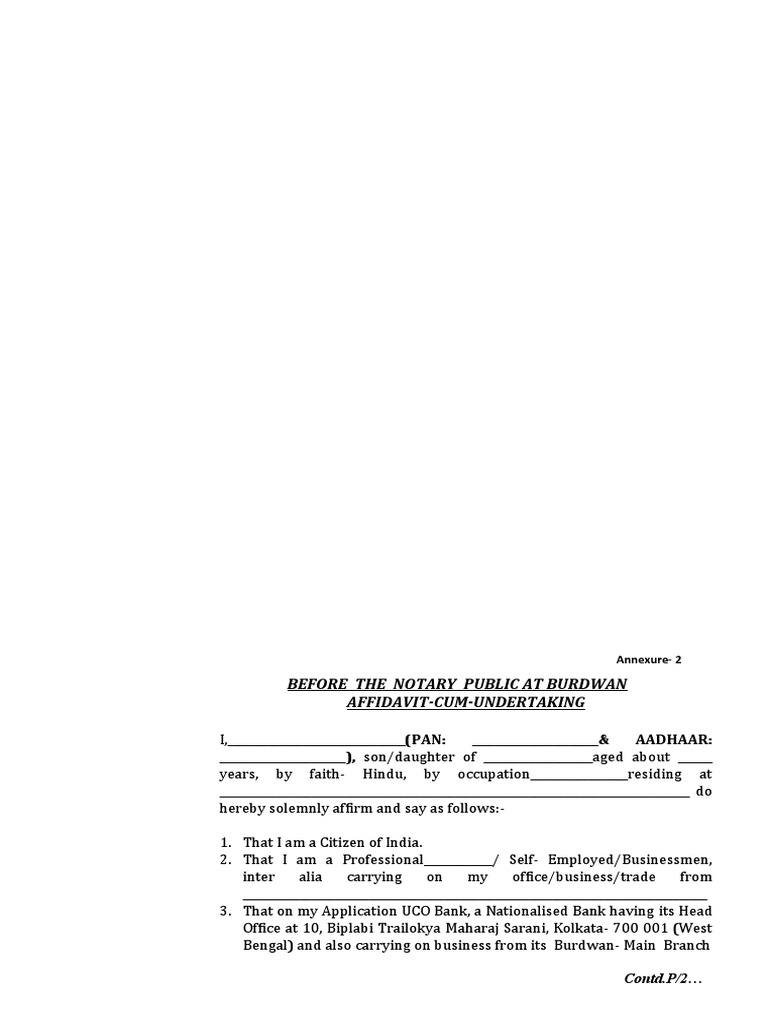 Affidavit on 100 Rs Stamp Paper | PDF