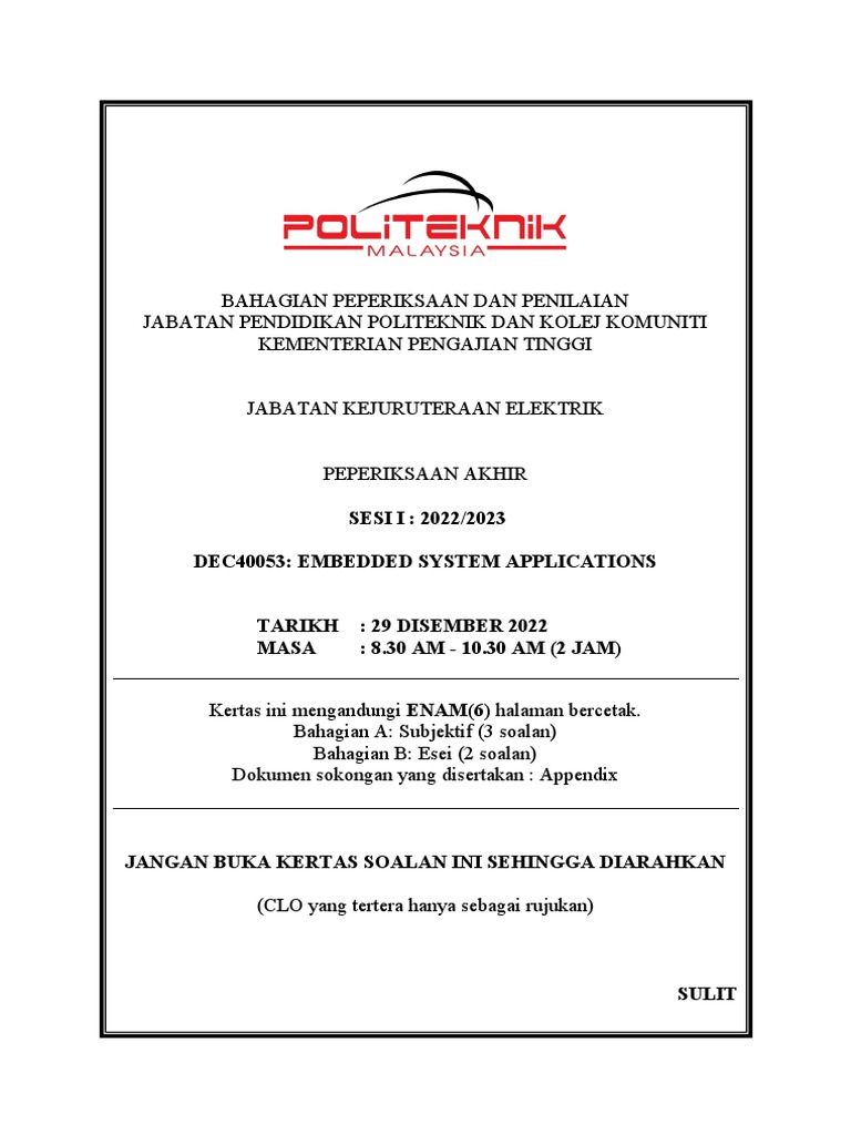 DEC40053 Sesi 1 2223 | PDF