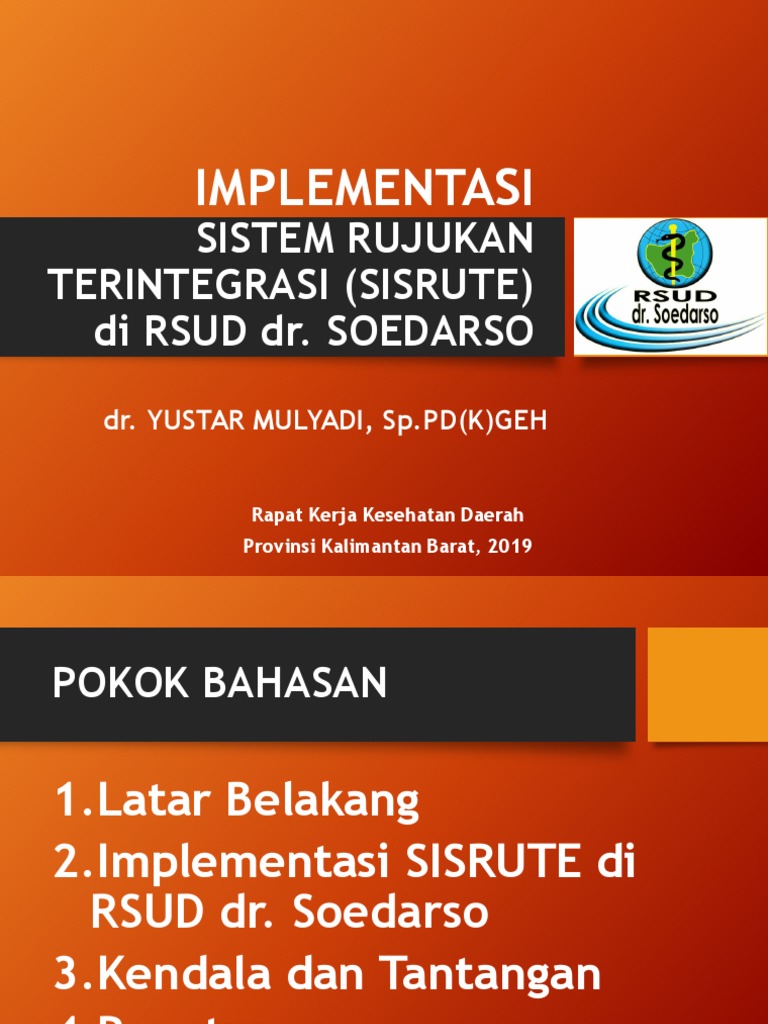 Implementasi Sisrute Di Rsud Soedarso 2019 | PDF