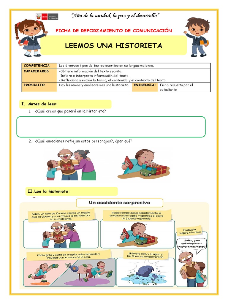 Reforzam Comun Leemos Una Historieta 5 Grado Pdf