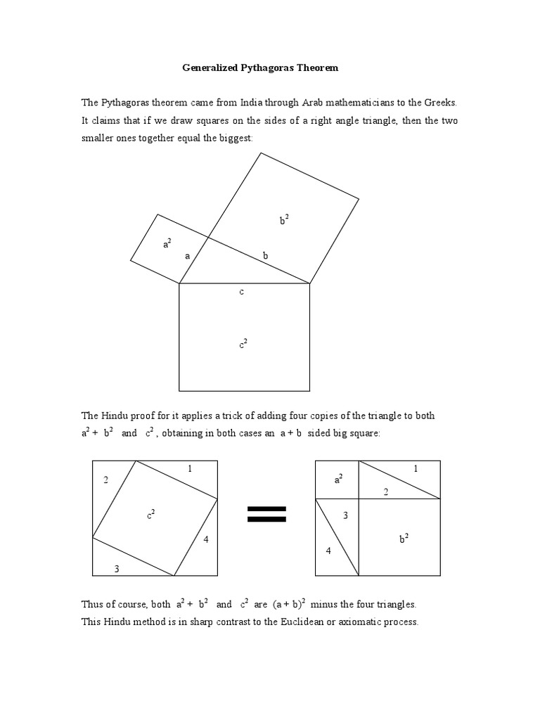 Generalized Pythagoras Theorem | PDF | Mathematical Proof | Axiom