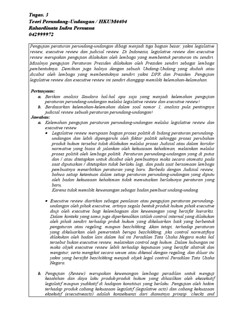 Tugas. 3 Teori Perundang-Undangan | PDF