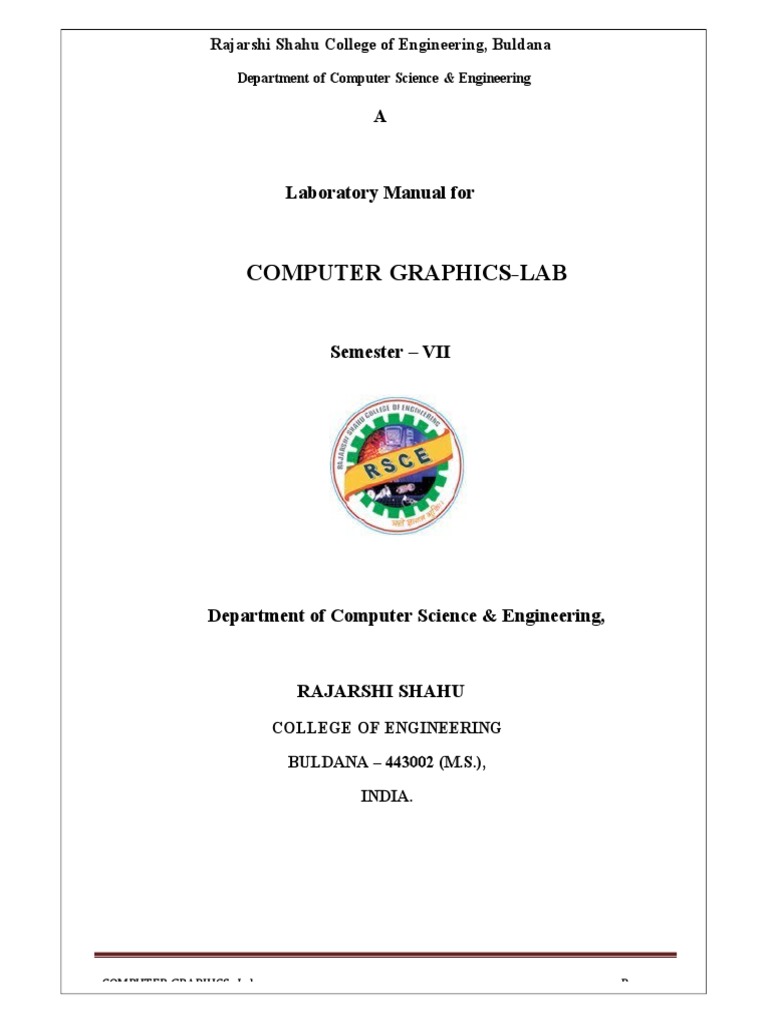 COMPUTER GRAPHICS LABORATORY AY 2022-2023 8 Practical | PDF | Computer Graphics | Computer Science