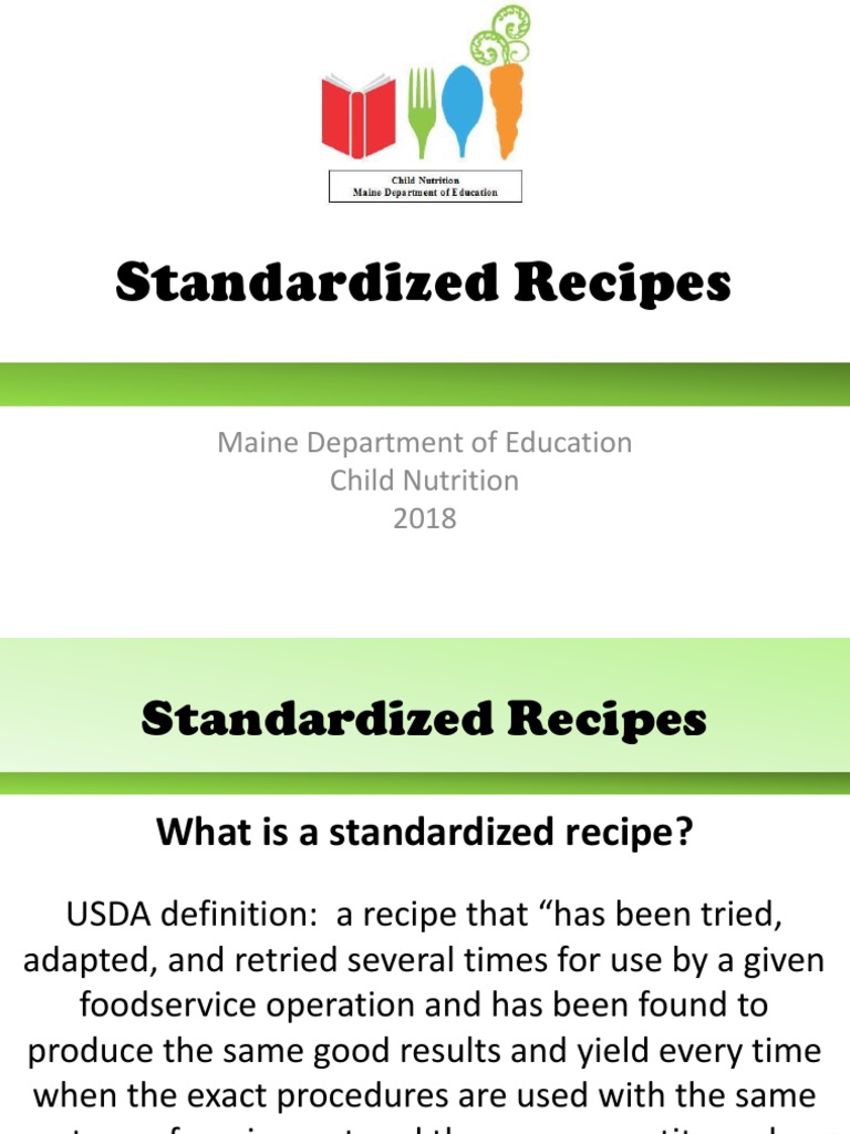 Standardized Recipes Presentation | PDF