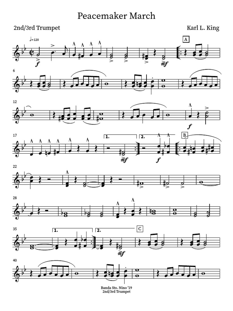 Peacemaker March2nd3rdtrumpet | PDF