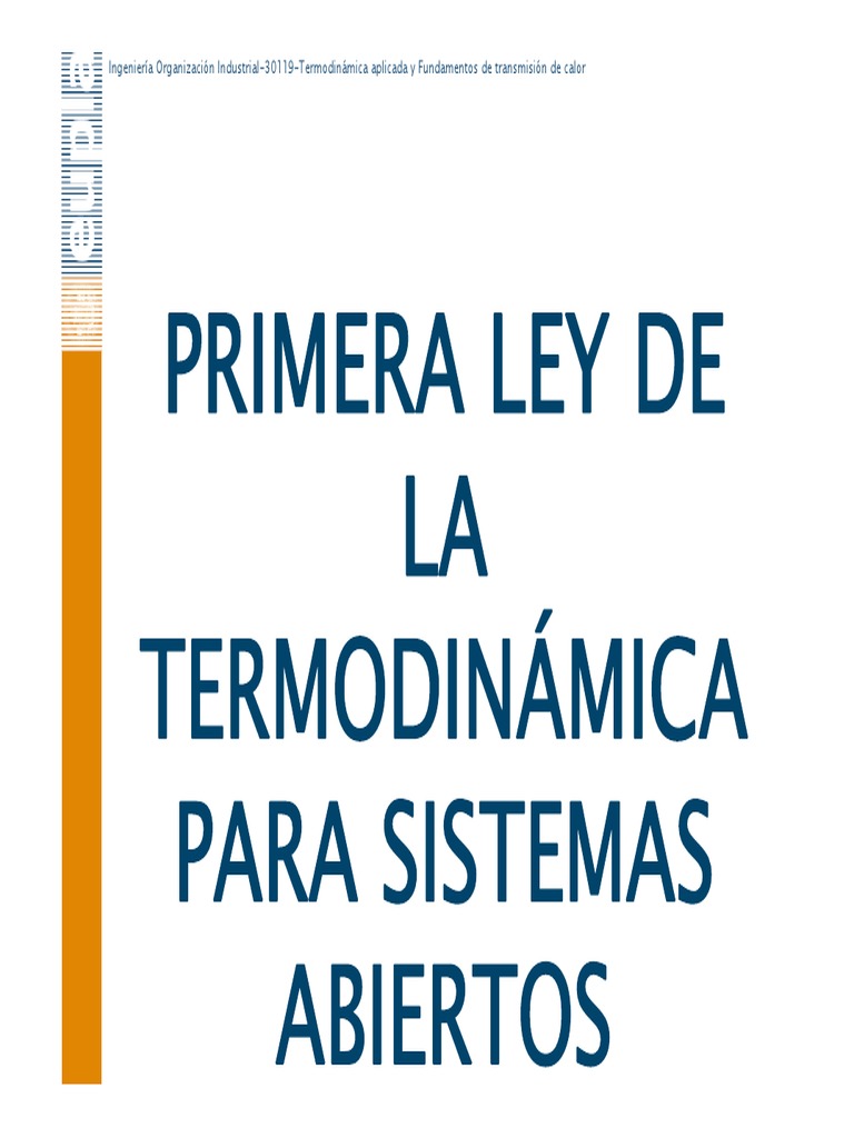 Tema 4 Primera Ley de La Termodinámica para Sistemas Abiertos | Descargar gratis PDF ...