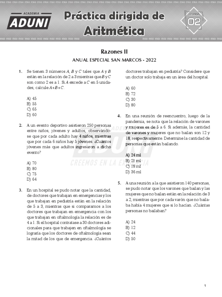 Ejercicios Aritmetica 2 | PDF