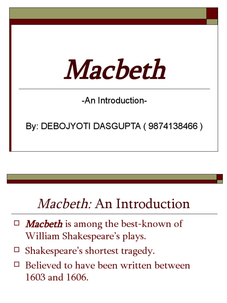 Macbeth Introduction | PDF