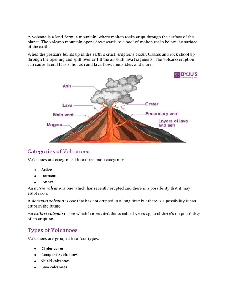 Types of Volcanoes | PDF