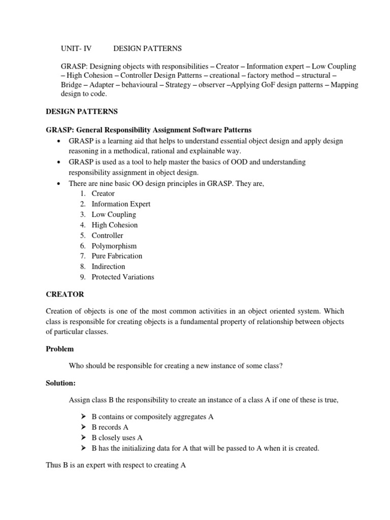 Ooad Unit Iv Pdf Class Computer Programming Computing 