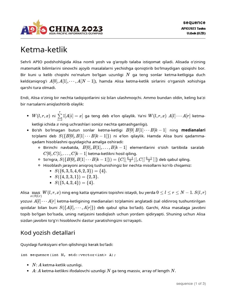 Sequence (Uz - UZ) | PDF