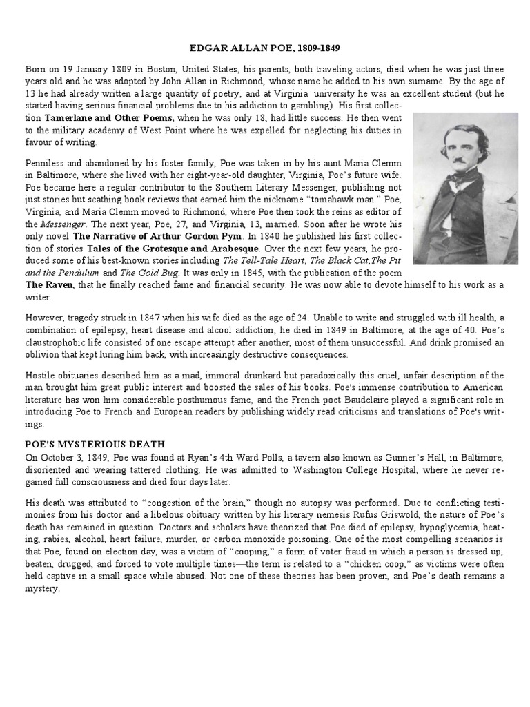 Poe's Psychological Horror | PDF | Edgar Allan Poe | Poetry