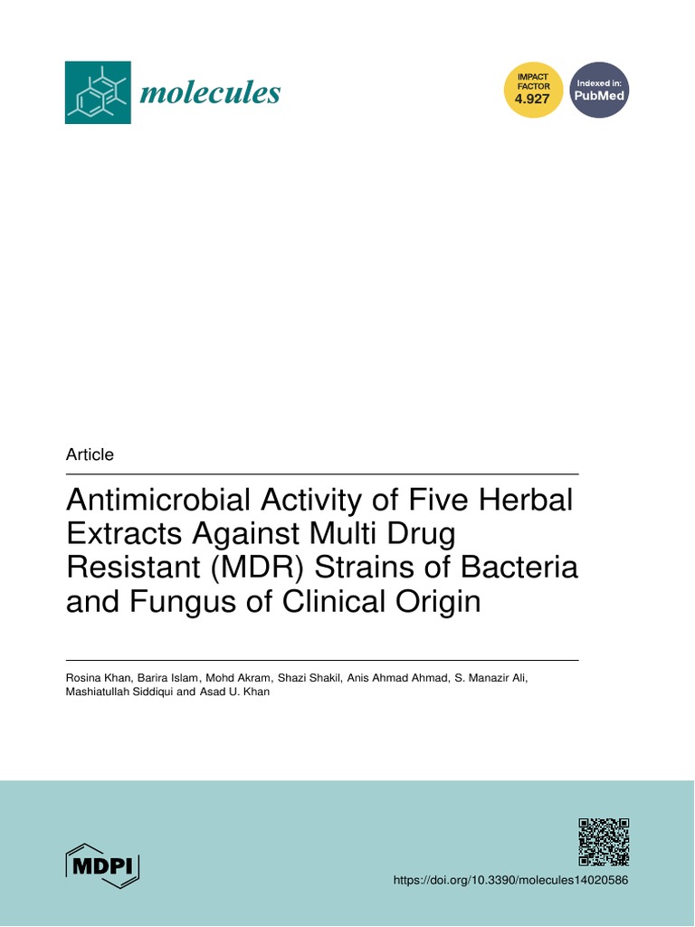 Molecules 14 00586 With Cover | PDF