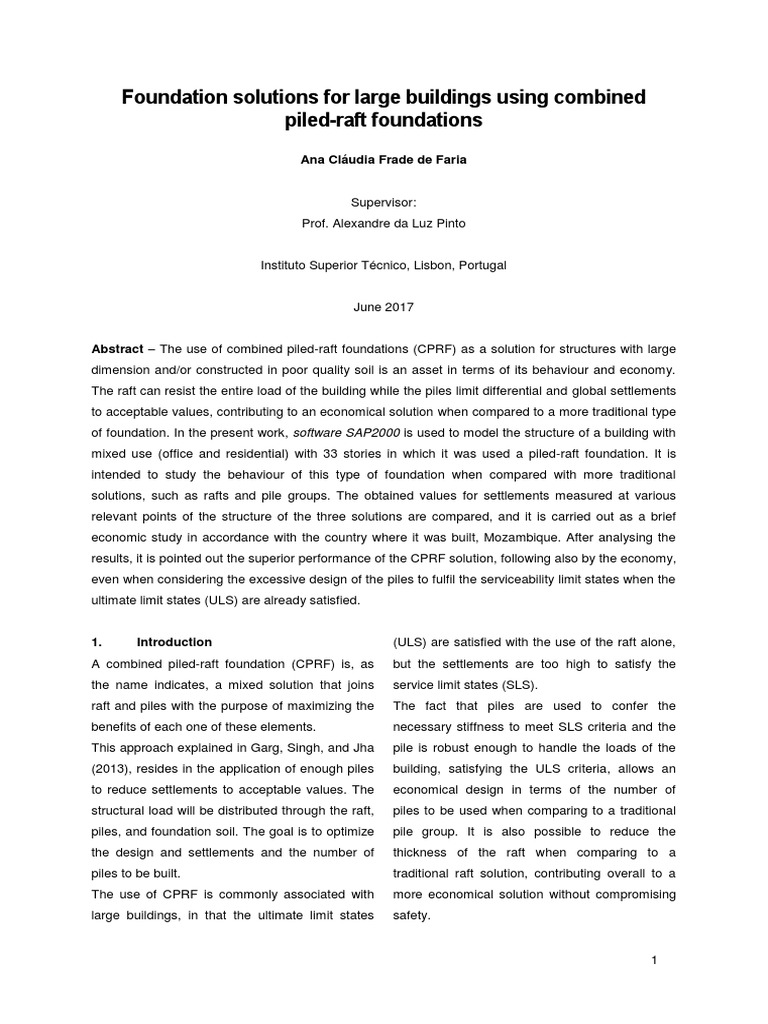 Combined Piled-Raft Foundations Analysis | PDF | Deep Foundation | Bending