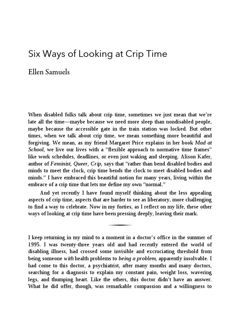 Six Ways of Looking at Crip Time | PDF