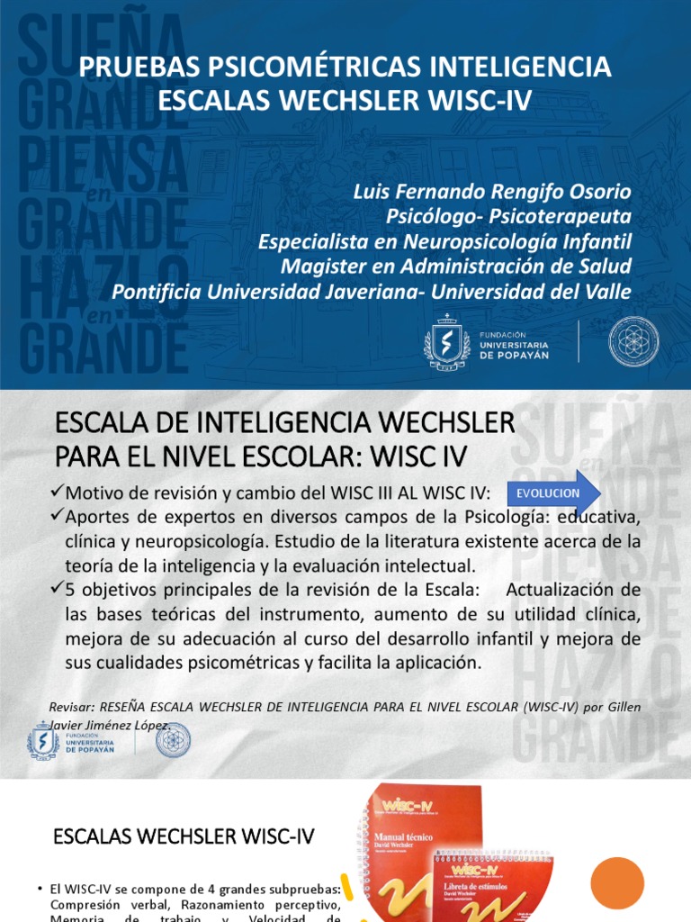 Escala Wechlesr Wisc Iv | PDF | Inteligencia | Ciencias del comportamiento