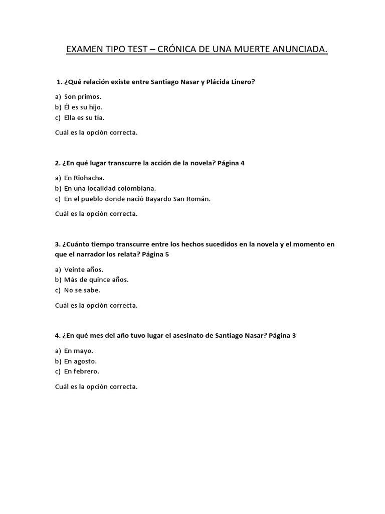 Examen Tipo Test 1 | PDF