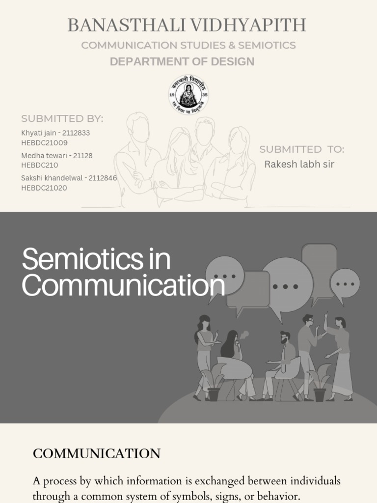 Semiotics in Communication Explained | PDF | Communication | Nonverbal ...