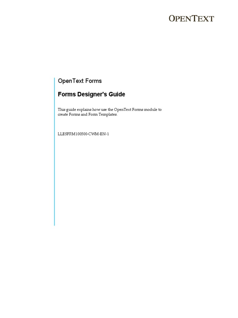 OpenText Forms 10.5.0 - Forms Designer's Guide English (LLESFRM100500 ...