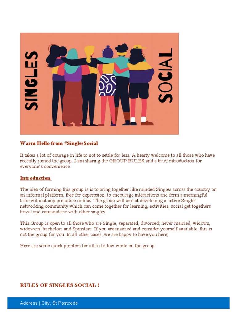 Singles Social - Rules + Introduction | PDF | Communication
