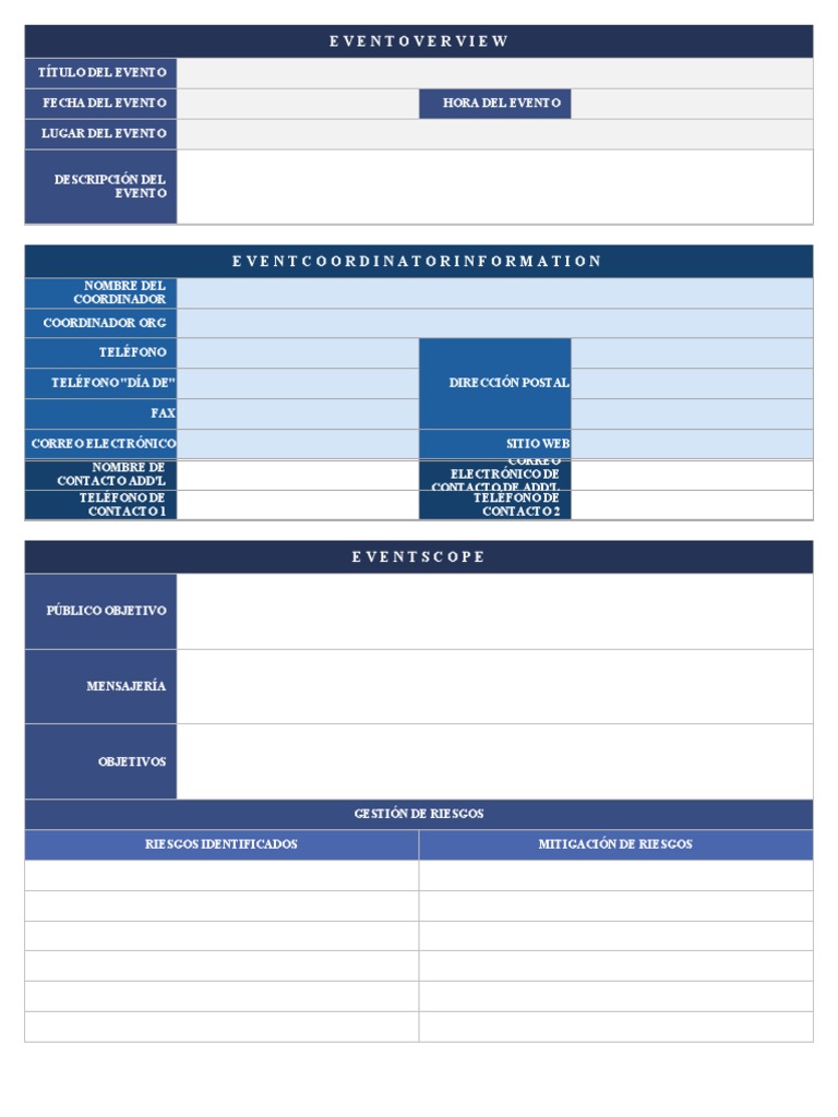 IC Event Planning Templates Event Planner Template 27175 - ES | PDF ...