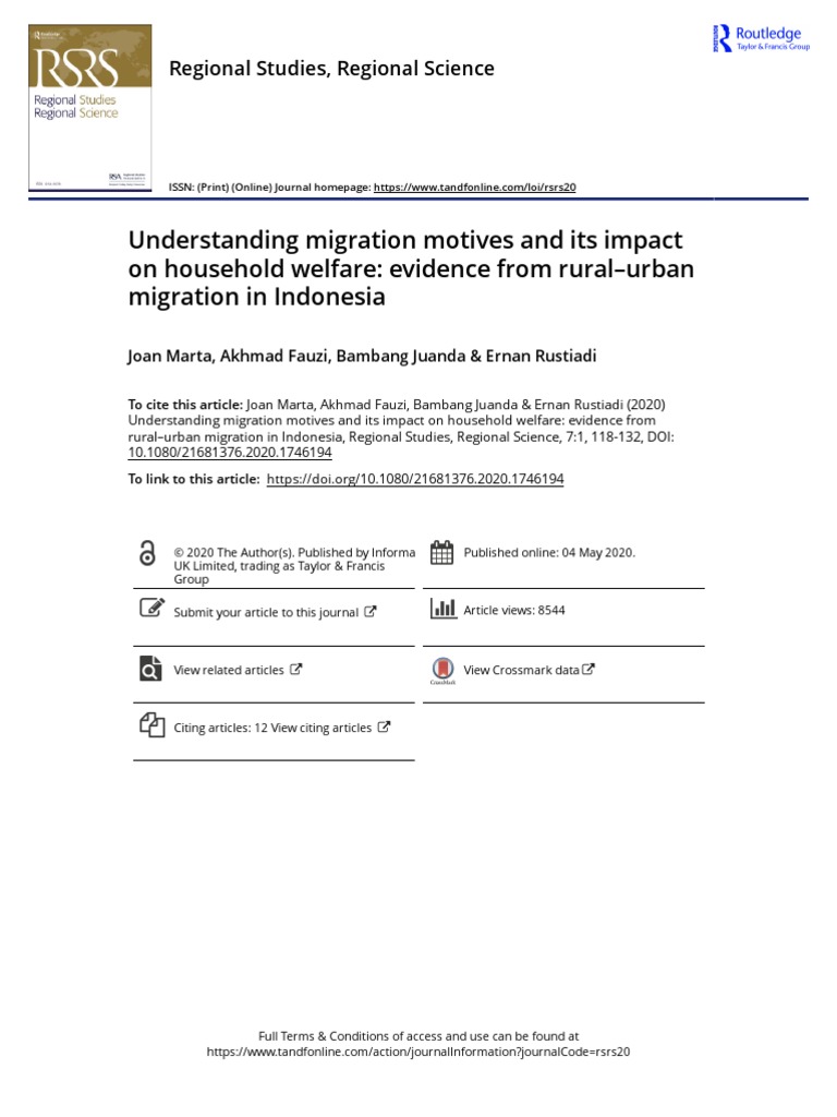 Understanding Migration Motives and Its Impact On Household Welfare ...