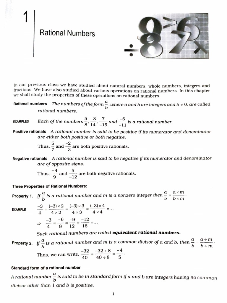 Rational Numbers | PDF | Rational Number | Numbers