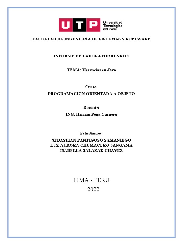 Modelo de Informe de POO | PDF