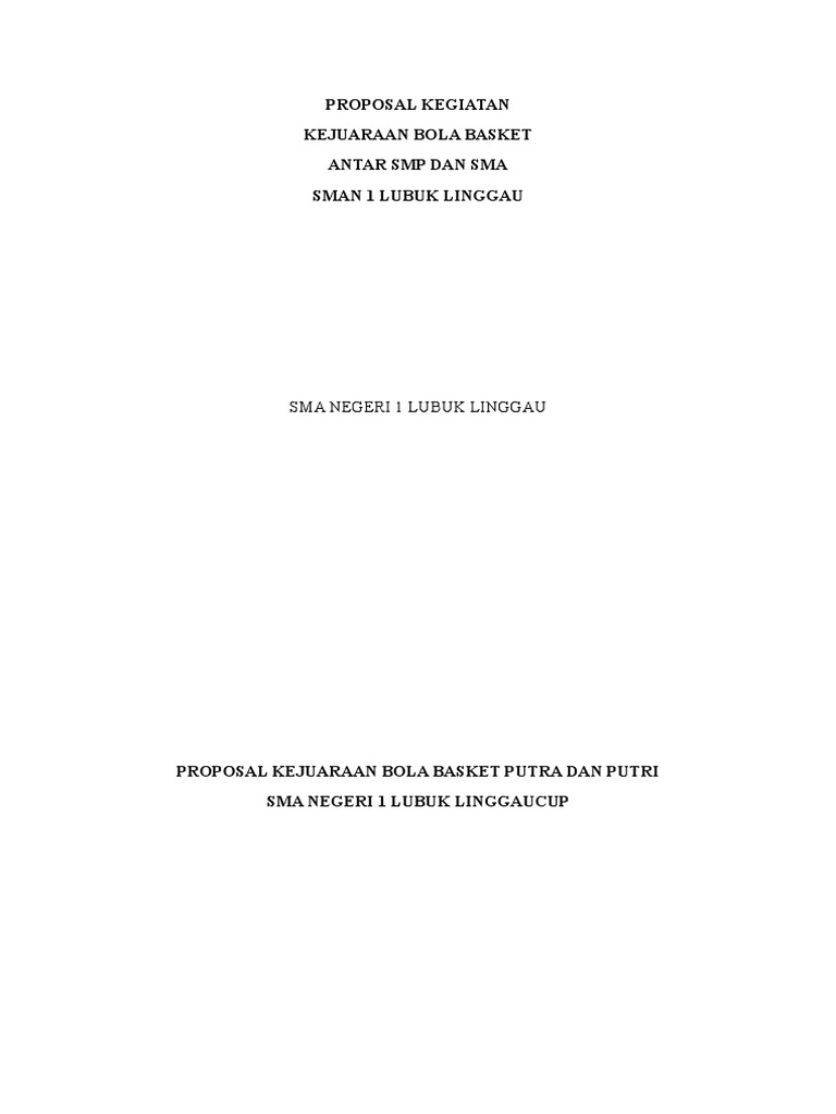 Proposal Kegiatan | PDF | Olahraga & Rekreasi