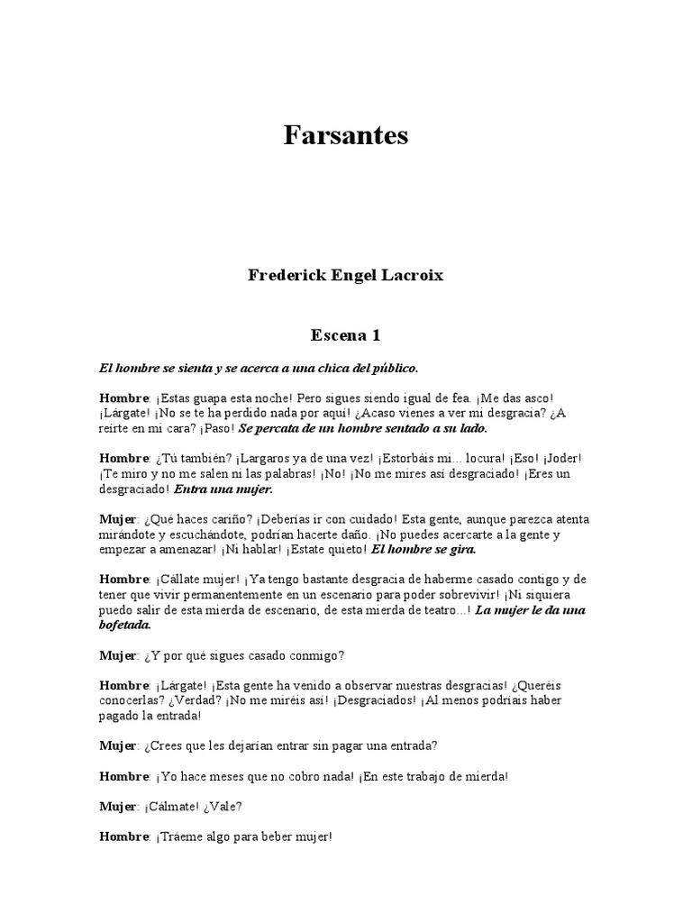 Lacroix, Frederick Engel - Farsantes | PDF