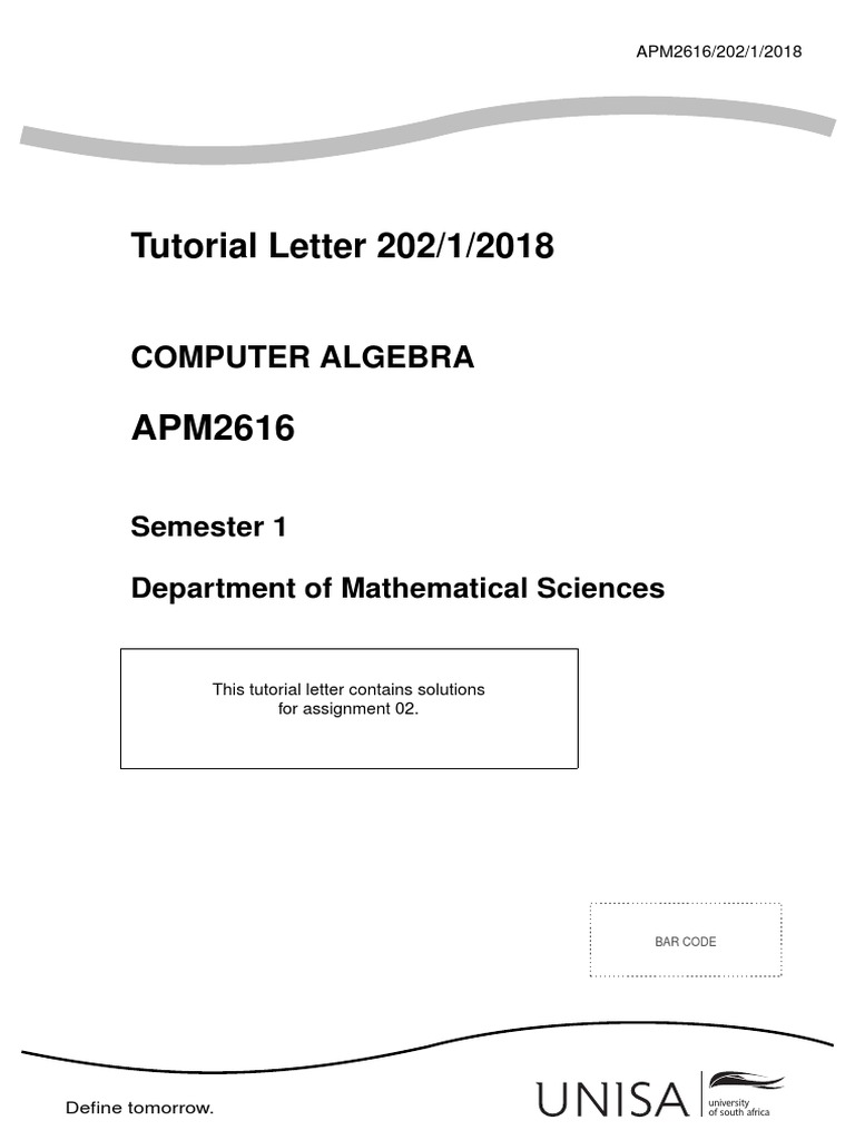 Apm2616 2018 TL 202 1 B | PDF | Teaching Methods & Materials