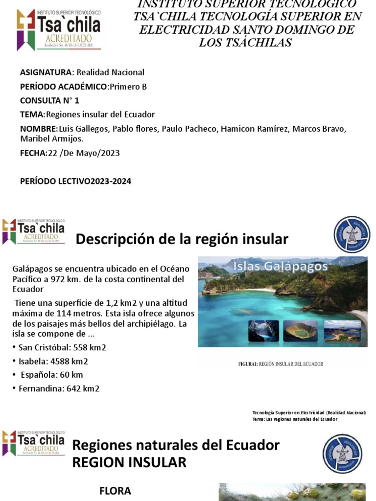 Copia de Trabajo de La Reguion Insular Del Ecuador | PDF | Islas ...