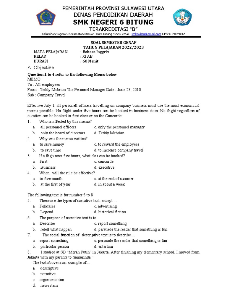 Soal Bahasa Inggris Kls Xi Pdf Meal Food And Drink