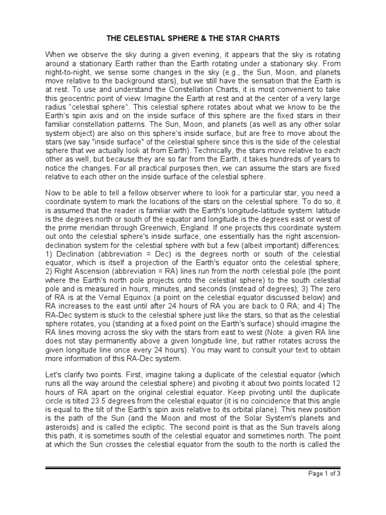 Celestial Sphere Star Charts | PDF | Longitude | Scientific Observation