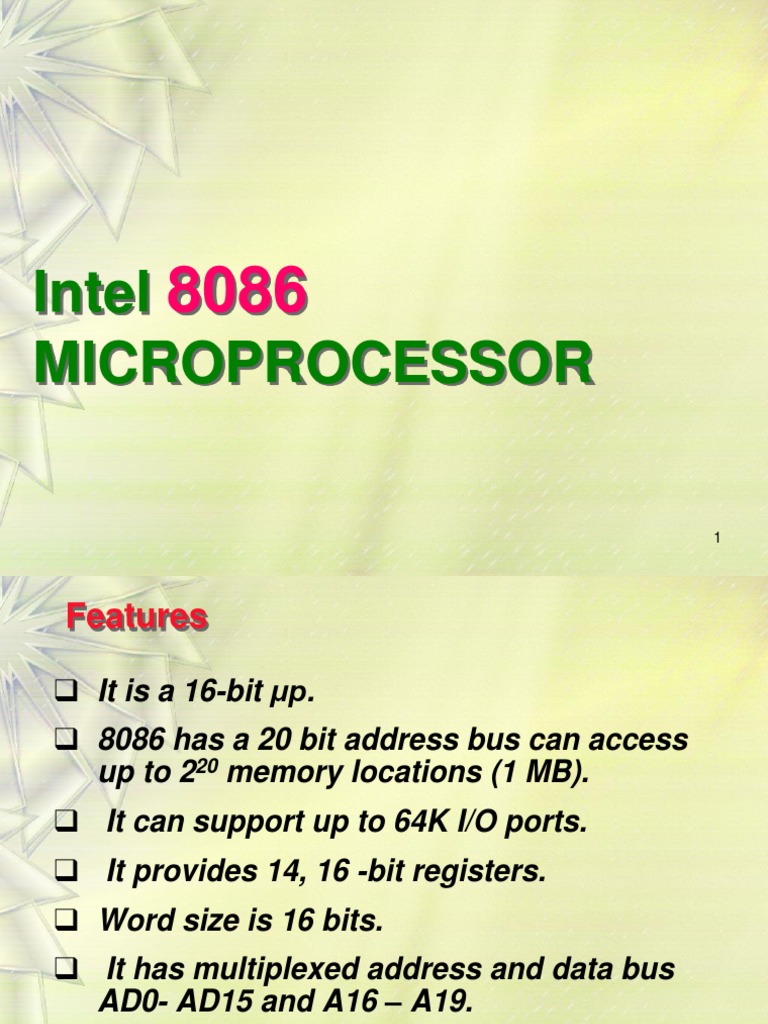 8086 Microprocessor Architecture Pdf Instruction Set Pointer