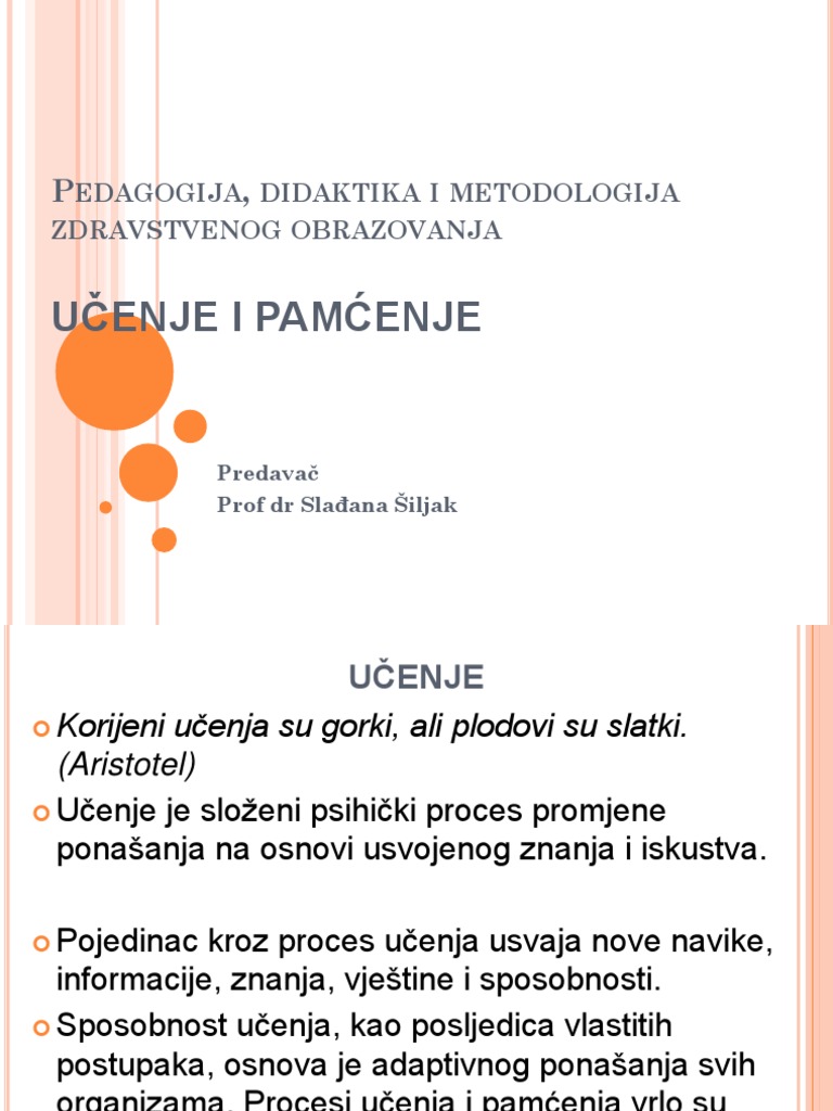 PR 4 - Ucenje I Pamcenje | PDF