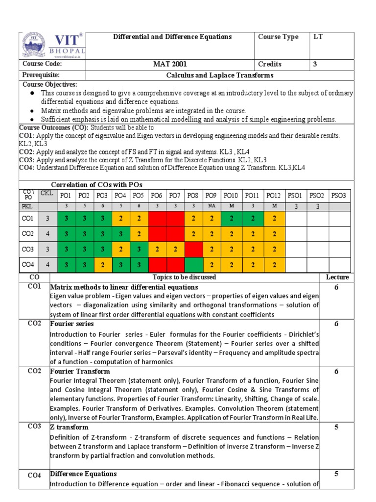 Mat2001 Differential-And-difference-equations LT 1.0 1 Differential and Difference Equations ...