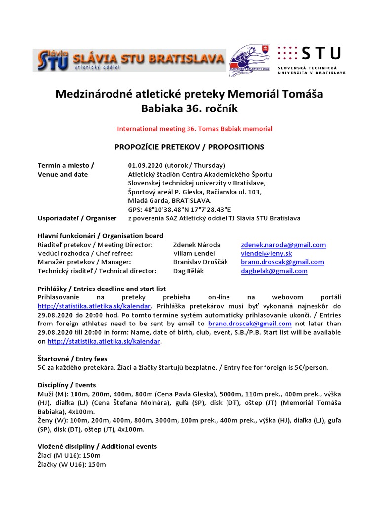 36 Tomas Babiak Memorial Meeting 01092020 | PDF