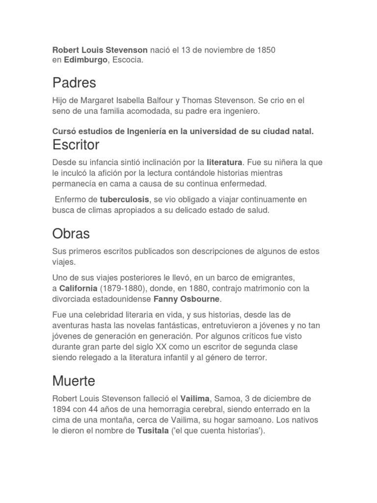 Robert Louis Stevenson | PDF
