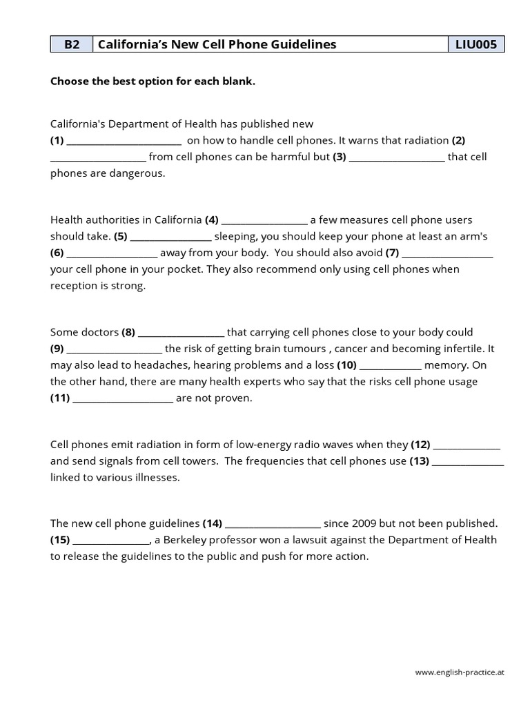 Liu005 California Cell Phone Guidelines | PDF | Mobile Phones