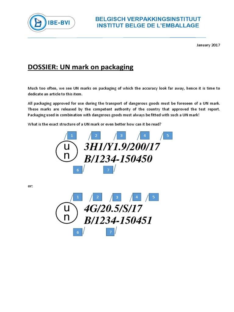 Dossier UN Mark On Packaging - Aa3 - en | PDF
