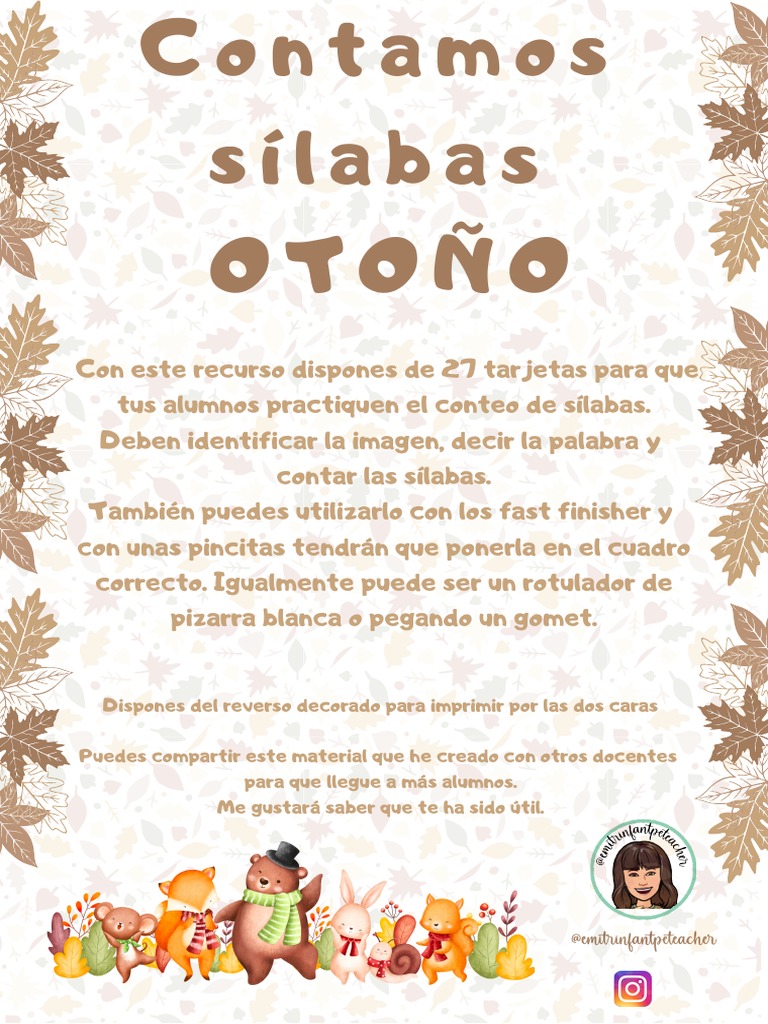 Contamos Sílabas Otoño | PDF